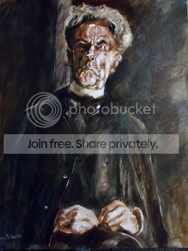 Dr Pretorius (Ernest Thesiger) in Bride of Frankenstein Oil Painting (ebay)